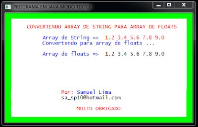 Samuel Lima Programador C C Java Convertendo Um Array De String