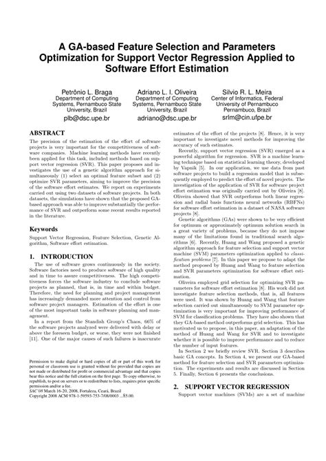 Pdf A Ga Based Feature Selection And Parameters Optimization For