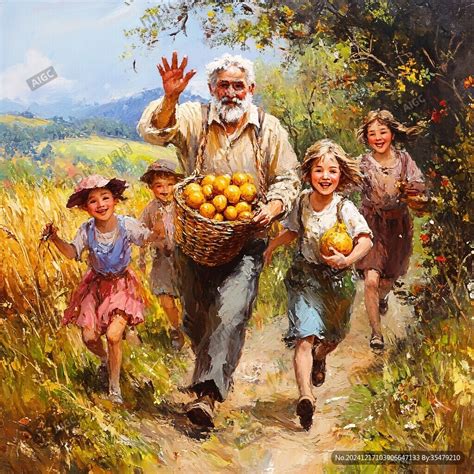 Ai创作图丰收季节人物 农家丰收油画 丰收喜悦图 油画秋收 丰收果实场景 丰收壁画 丰收名画 果场人物绘画 采摘苹果手绘 秋收生活场景 农家小女孩板栗插画 丰收主题插画 努力工作丰收节系列