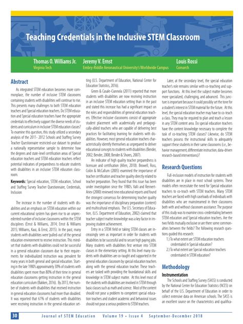Teaching Credentials In The Inclusive Stem Classroom Thomas O