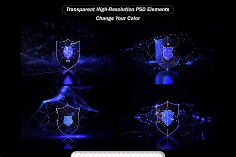 Shield Icon Cyber Security Digital Data Network Protection Set Premium Ai Generated Psd