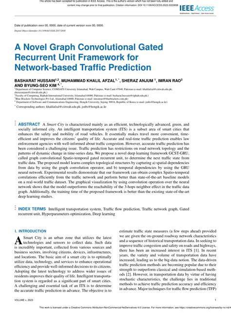 Pdf A Novel Graph Convolutional Gated Recurrent Unit Framework For Network Based Traffic