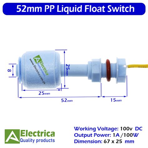 Liquid Level Float Switch Pool Tank Mm Normally Open Vertical Mount Float Switch By Electrica