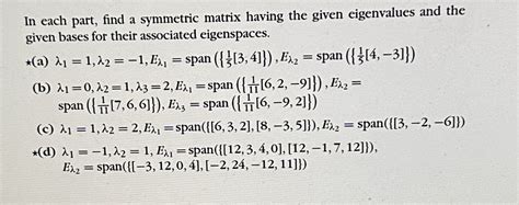 solved in each part find a symmetric matrix having the