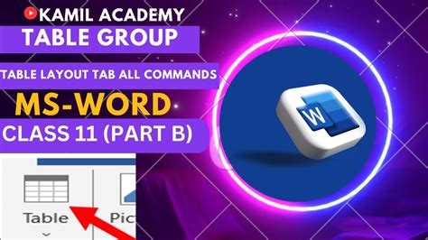 Ms Word Table Layout Tab All Commands In Pashto Language Class 11 Part 02 Youtube