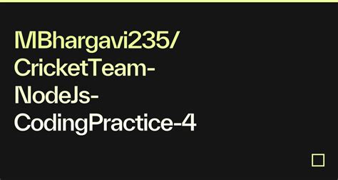 Mbhargavi235cricketteam Nodejs Codingpractice 4 Codesandbox