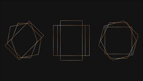 황금 다각형 럭셔리 프레임의 컬렉션입니다 결혼식 초대장 고급 템플릿 장식 패턴을위한 골드 크리스탈 모양세트 0명에 대한 스톡 벡터 아트 및 기타 이미지 Istock