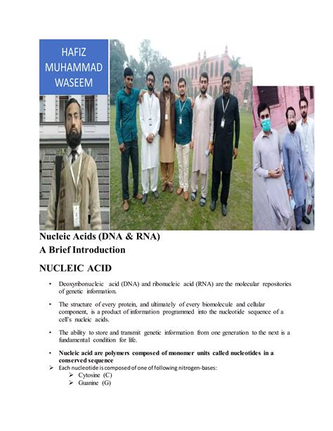 Nucleic Acids Dna Rna DOCX