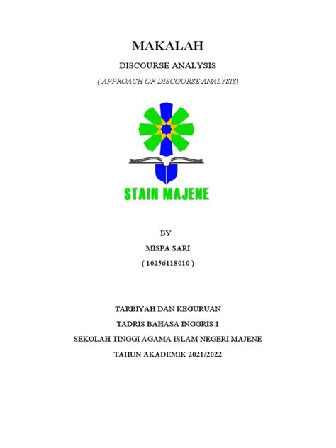 Analysis Of Discourse Approaches To Discourse Analysis Pdf