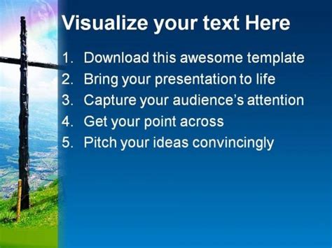 Wooden Cross Christian PowerPoint Templates And PowerPoint Themes PowerPoint Templates