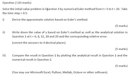 Question Marks Solve The Initial Value Problem Chegg Com