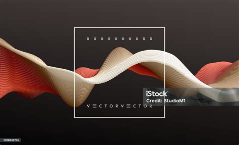 3d 물결 모양의 배경 동적 방출 입자가 있는 배열입니다 많은 구체에서 형성된 파도 추상 벡터 그림입니다 디자인 템플릿입니다 현대적인 패턴 0명에 대한 스톡 벡터 아트 및