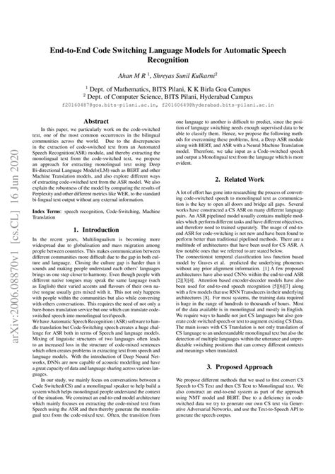 End To End Code Switching Language Models For Automatic Speech Recognition Deepai