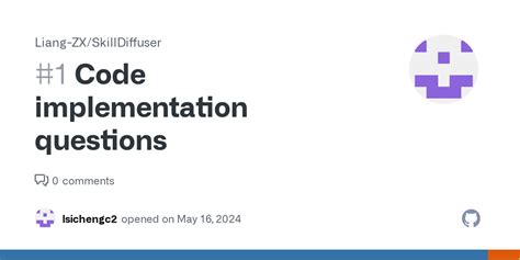 Code Implementation Questions · Issue 1 · Liang Zxskilldiffuser · Github