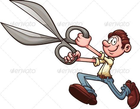 Man With Scissors Vector Graphics Design Scissors Illustration Illustration