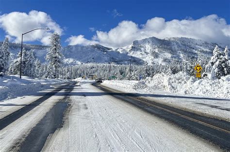 Snow Consumes State Route Near South Lake Tahoe