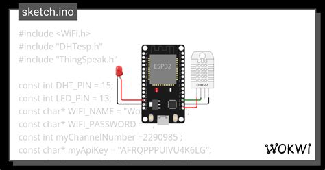 Esp32dht22 Thingspeak Wokwi Esp32 Stm32 Arduino Simulator