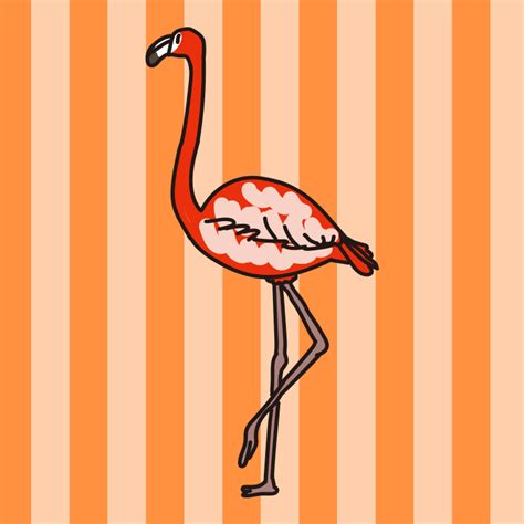 【フリー素材】フラミンゴのイラスト｜【3周年記念│free Illustrations】かわいい無料イラスト素材なら「ポンコツイラストクラブ」