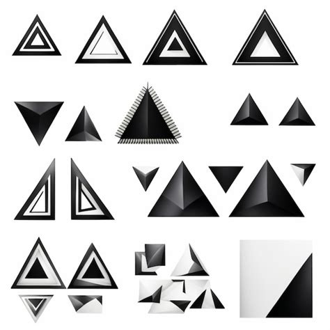 Black And White Triangle Icons Premium Ai Generated Image