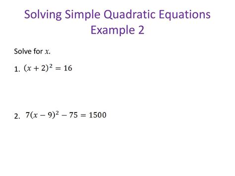 Simple Quadratic Equation