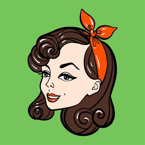 Premium Vector Sexy Pop Art Woman Portrait Pinup Hand Drawn Vector Illustration Background