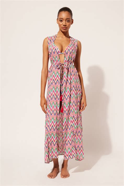Kimono Longo Multicolor Chevron 0bda113 Calzedonia