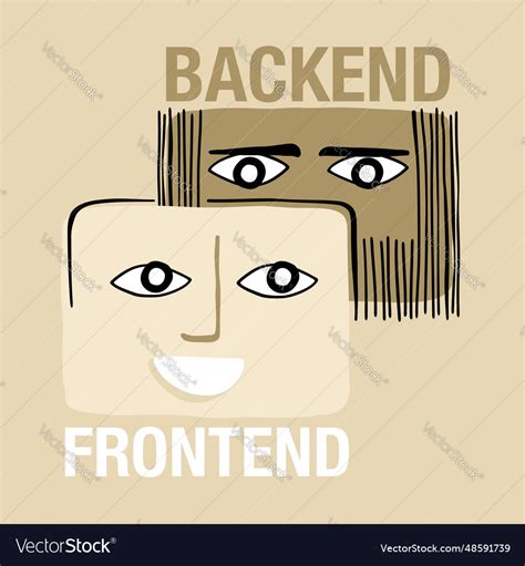 Frontend And Backend Developers Royalty Free Vector Image