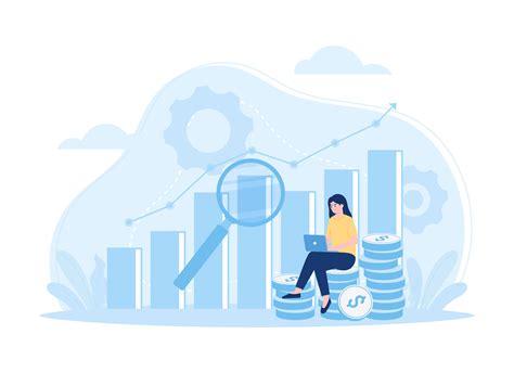 A Woman Analyzing Business Data Concept Flat Illustration 27014257 Vector Art At Vecteezy
