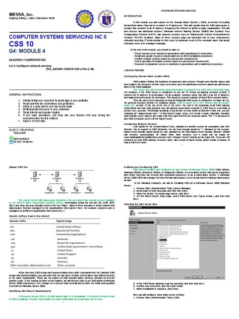 css g10 module 16 to printb pdf domain name system active