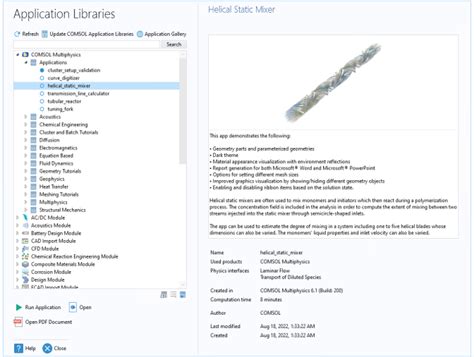 Comsol 6 3 The Application Libraries Window