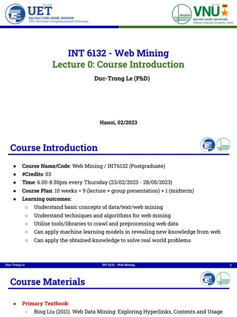 Lecture 0 Course Introduction Pdf Data Mining World Wide Web