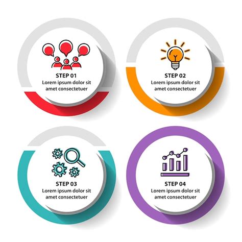 4 шага шаблон дизайна инфографики блок схемы Премиум вектор