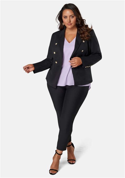 Buy Madeleine Button Blazer By Something 4 Olivia Online Curve Project