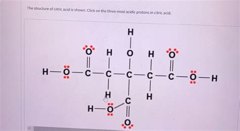 Solved The Structure Of Citric Acid Is Shown Click On The