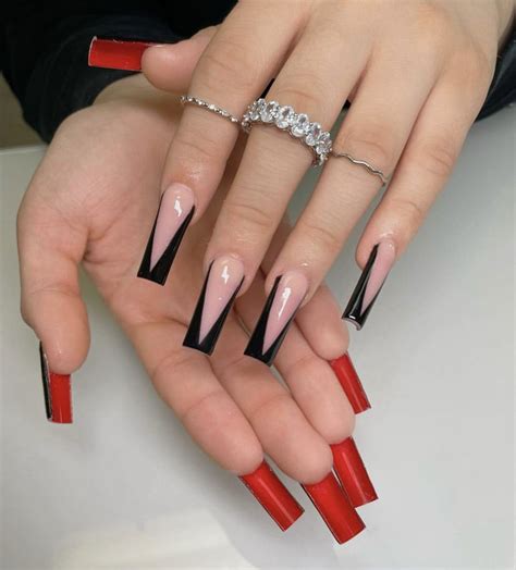Pin By Anjali Narayan On Nails In 2023 Red Acrylic Nails Long Square Acrylic Nails Pink