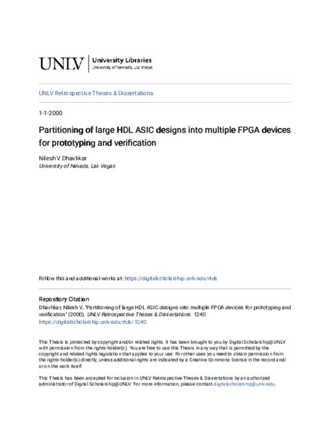 Pdf Partitioning Of Large Hdl Asic Designs Into Multiple Fpga Devices For Prototyping And