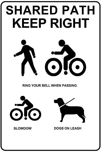 Shared Zone Sign Stock Illustration Download Image Now Adult Australia Bicycle Istock
