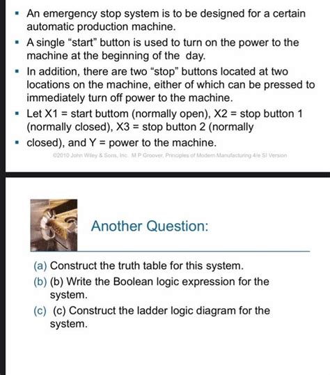 solved an emergency stop system is to be designed for a