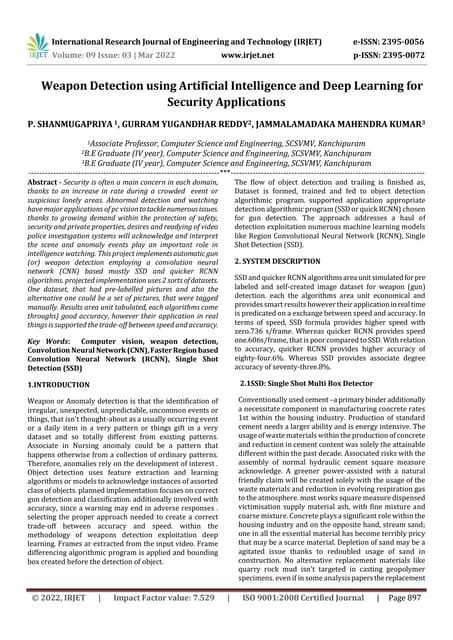 Weapon Detection Using Artificial Intelligence And Deep Learning For Security Applications Pdf