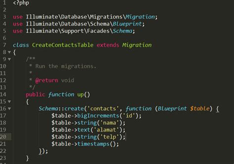 MEMBUAT TABEL PADA LARAVEL MENGGUNAKAN MIGRATION UDACODING