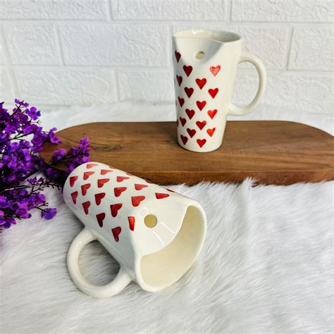 Red Heart Sipper Mug Pack Of 1 Ceramics And Home