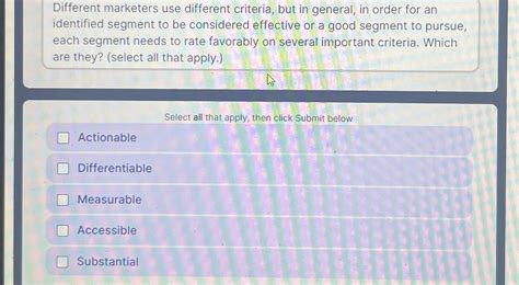 Solved Different Marketers Use Different Criteria But In Chegg