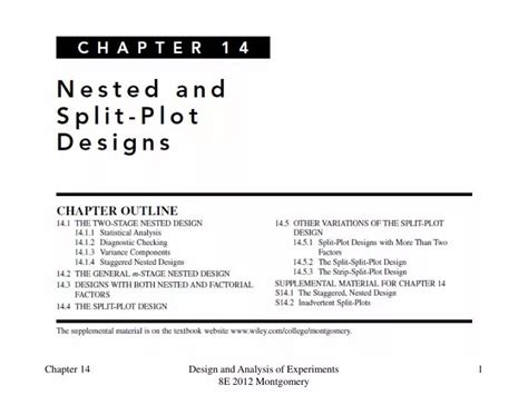 PPT Design Of Engineering Experiments Nested And Split Plot Designs PowerPoint Presentation