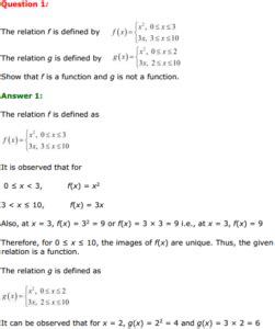 NCERT Solutions For Class 11 Maths Chapter 2 Relations And Functions