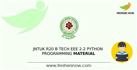 Jntuk R20 B Tech Eee 2 2 Python Programming Material Notes