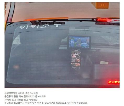택시가 급 브레이크 밟은 이유 일반 유머sub 시보드