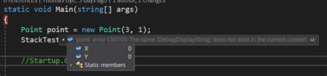 C Error Cs0103 The Name Debugdisplaystring Does Not Exist In The Current Context Stack