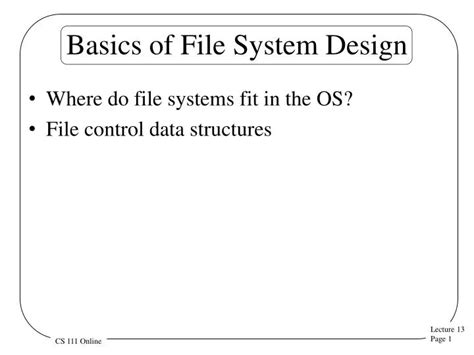 Ppt Basics Of File System Design Powerpoint Presentation Free