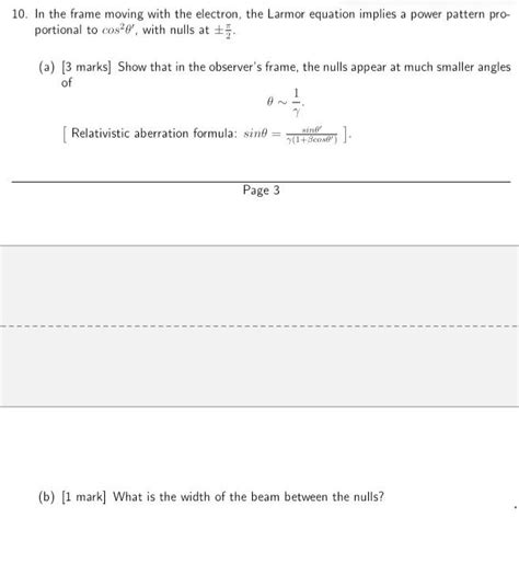 Solved 0 In The Frame Moving With The Electron The Larmor