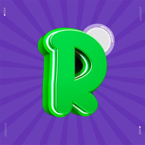 Premium Psd 3d Render Letter R Font Green Premium Psd 3d Render Letter R Font Green